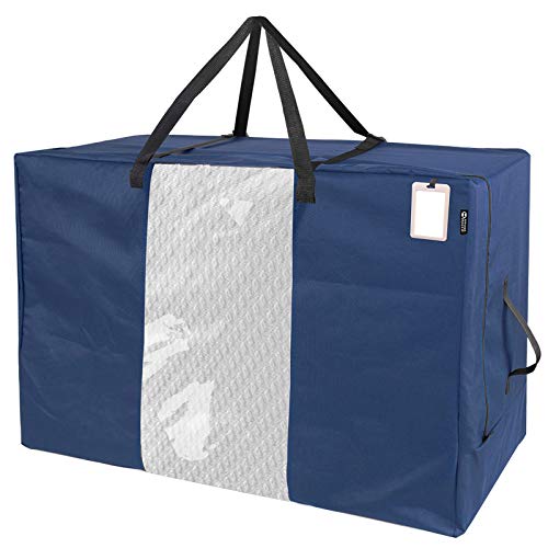 HYPER VENTURE Folding Mattress Storage Bag - Durable Carry Case Fits for Tri-Fold Up to 6 inches Twin Mattress, Navy