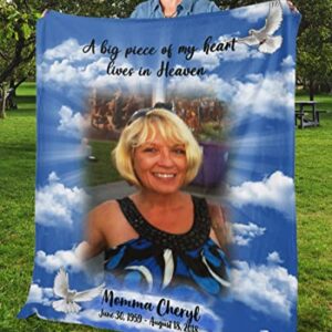 Generic Loving Memories I Will Miss You Until We Meet Again Upload Photo Memorial Personalized Fleece Blanket, Grandma Grandpa Dad Father Mother Memory Blanket, in Love Memory Gifts Blanket.