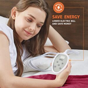 Degrees of Comfort Electric Blanket Queen Size | Heated Blankets with Dual Control | Auto Shut Off, 20 Heating Levels, Machine Washable, Red, 84Wx90L