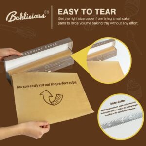 Unbleached Parchment Paper Roll for Baking, 15 in x 210 Ft, 260 Sq.Ft, Non-stick Baking Paper, Food Grade Cooking Paper for Bread, Cookies, Heat Press, Oven, Air Fry