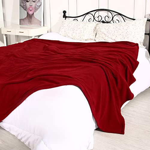 McJaw Electric Heated Blanket Full Size 72"x84" Large Fleece Warm Bedding Blanket for Whole Body 4 Heating Levels and 10 Hours Auto-Off Overheating Protection - Red