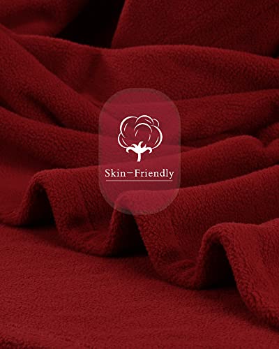 McJaw Electric Heated Blanket Full Size 72"x84" Large Fleece Warm Bedding Blanket for Whole Body 4 Heating Levels and 10 Hours Auto-Off Overheating Protection - Red