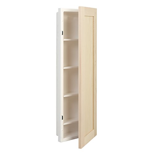 American Pride Fontana Single Medicine Cabinet with Unfinished Maple Door, 12" x 36", White