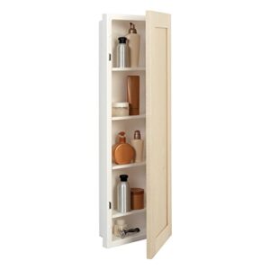 American Pride Fontana Single Medicine Cabinet with Unfinished Maple Door, 12" x 36", White