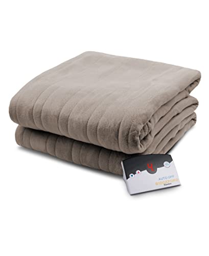 Biddeford Blankets Comfort Knit Electric Heated Blanket with Digital Controller, Full, Fawn