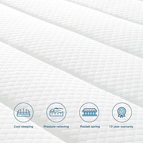 Inofia Full Mattress, 10 Inch Full Size Hybrid Mattress in A Box, Motion Isolation Pocketspring Bed in A Box, Medium Firm, Cooling Sleeping & Pressure Relief