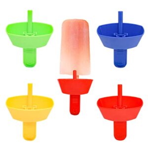 4pcs Drip Free Popsicle Holder - Popsicle Holders for Kids Mess Free Frozen Treats Holder with Straw