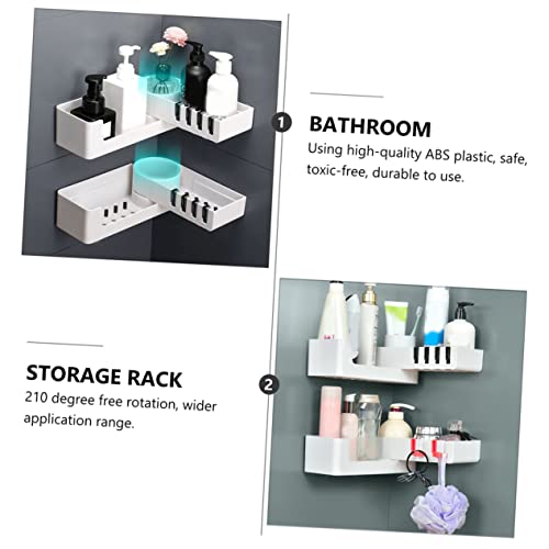 Zerodeko 1pc Wall Storage Rack Corner Towel Rack Shower Wall Organizer Bath Corner Shelf Metal Storage Rack Swivel Towel Rack Metal Shelving Bathroom Storage Racks Bathroom Rack Plastic