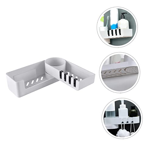 Zerodeko 1pc Wall Storage Rack Corner Towel Rack Shower Wall Organizer Bath Corner Shelf Metal Storage Rack Swivel Towel Rack Metal Shelving Bathroom Storage Racks Bathroom Rack Plastic