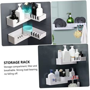 Zerodeko 1pc Wall Storage Rack Corner Towel Rack Shower Wall Organizer Bath Corner Shelf Metal Storage Rack Swivel Towel Rack Metal Shelving Bathroom Storage Racks Bathroom Rack Plastic