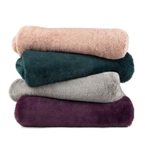 Sleeping Partners Super Soft Double Layer Faux Fur Blanket, 50"x70", Grape/Wine, Throw, Purple