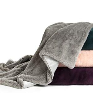 Sleeping Partners Super Soft Double Layer Faux Fur Blanket, 50"x70", Grape/Wine, Throw, Purple