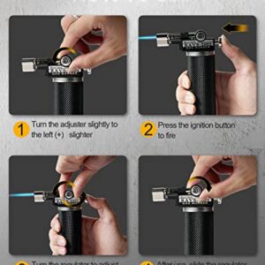 ravs Butane Torch Lighter with DUAL Flame Mode, Refillable Kitchen Torch Lighter Cooking Torch, Blow Torch with Safety Lock and Adjustable Flame, Soldering Torch for Welding, Resin Art, Industrial