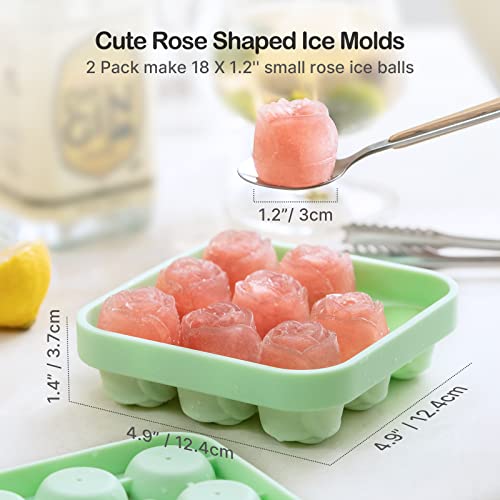 Ice Cube Tray Rose, MEETRUE Rose Shaped Ice Tray Silicone Ice Cube Tray with Lid Ice Molds Making 9 x 1.2'' Rose Ice Cube Trays for the freezer, Novelty Drink Tray For Chilled Cocktails Juice Drink