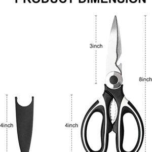 Kitchen Shears, Sharp Stainless Steel Kitchen Scissors, All-purpose Heavy Duty Scissors Essential in Kitchen Gadgets, Dishwasher Safe