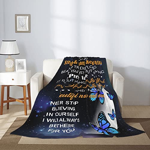 to My Daughter Throw Blankets Gifts,Throw Blanket for Daughter from Mom Custom My Daughter Blanket, I Love You Daughter Blanket Fuzzy Blanket for Couch Sofa Living Room 60x50 in