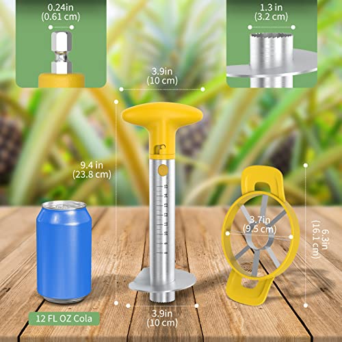 SZ LINGKE Pineapple Corer and Slicer Tool, [Upgraded, Electric & Manual] Stainless Steel Pineapple Cutter for Easy Core Removal and Slicing, Durable Pineapple Slicer with Electric Drill Accessory