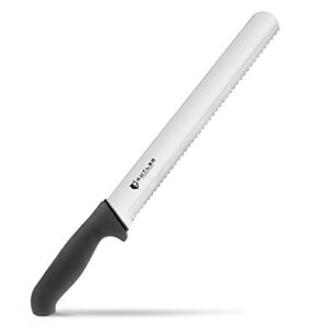 kutler professional 10-inch bread knife and cake slicer with serrated edge - ultra-sharp stainless steel cutlery