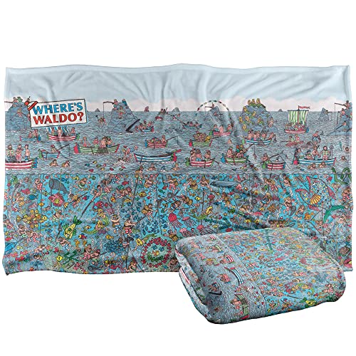 Trevco Wheres Waldo Sea Me Silky Touch Super Soft Throw Blanket 36" x 58"