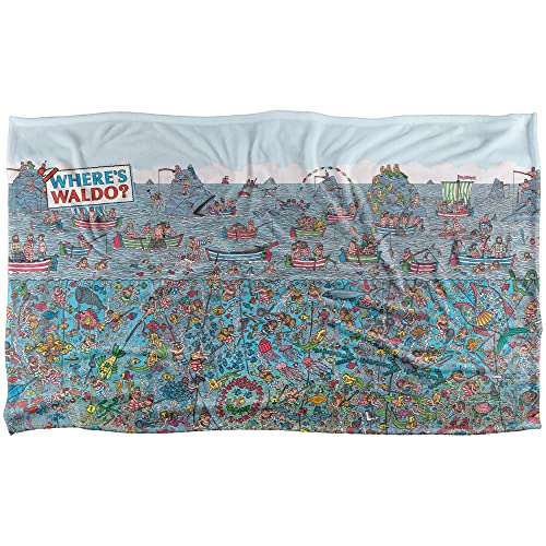 Trevco Wheres Waldo Sea Me Silky Touch Super Soft Throw Blanket 36" x 58"