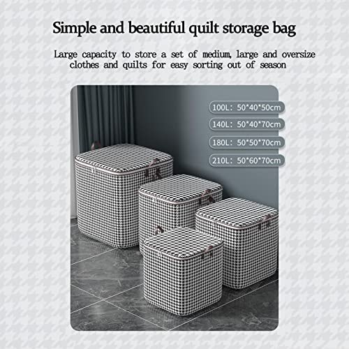 Clothes Storage Box Wardrobe Comforter Sorting Storage Bag Portable Sturdy Zipper Space Sa-ver Bag Winter Pillows Blankets Bedding/Quilt Storage Box