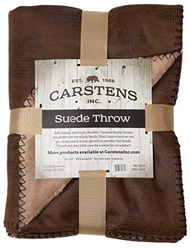 Carstens, INC Wyoming Faux Leather Throw Blanket, One Size, Brown