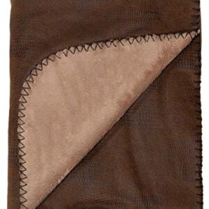 Carstens, INC Wyoming Faux Leather Throw Blanket, One Size, Brown