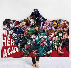 mxdfafa anime wearable blanket hooded cartoon printed warm novelty cloak for kids adults (78x59inch)