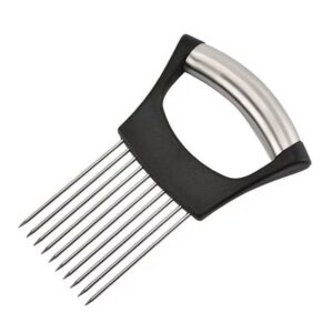 stainless steel onion holder for slicing, onion cutter for slicing and storage of avocados lemon potato tomato carrots and other vegetable stalking fork