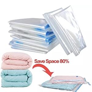 12 PACK, Vacuum Storage Bags , travel essentials, storage, JUMBO100х80cm X4pcs,LARGE 80х60cm X4pcs,MEDIUM 70х50cm X4pcs +1pump, Transparent