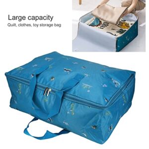 Extra Large Storage Bag,Foldable Portable Large Capacity House Moving Bags with Zippers & Carrying Handles for Moving Travelling College Dorm Camping(Blue Small House)