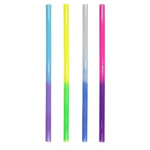 color changing reusable plastic straw, set of 24, multicolor, eco-friendly and bpa free - made in usa