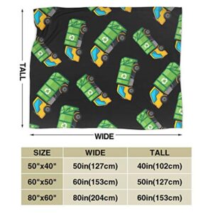 Cartoon Garbage Truck Ultra Soft Flannel Fleece All Season Light Weight Living Room/Bedroom Warm Blanket