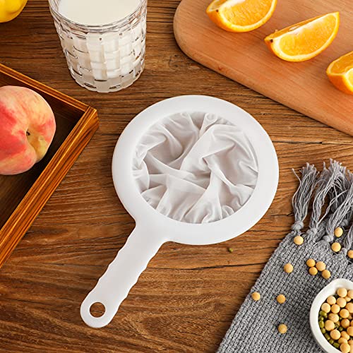 2 Pieces Fine Mesh Strainer Nylon Food Yogurt Mesh Sieve Plastic Mesh Colander with Handle Mini Brine Shrimp Separation Net for Filtering Juice Milk Honey Wine Kitchen (120/200 Mesh)