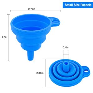 Kitchen Silicone Collapsible Funnel Set of 3,Small and Large,Flexible-Foldable-Cooking-Food-Grade Funnels for Filling Small or Mini Bottles,Perfume,Filling Capsules,Fry Oil Filter,Essential Oil,Spice