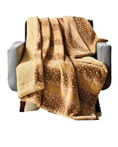 better home and garden cozy faux fur throw (deer, 50in x 60in)