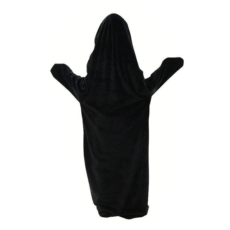 Spirited Away No Face Man Blanket Adult,Wearable No Face Man Blanket Super Soft Cozy Flannel Hoodie,No Face Man Blanket Hoodie (Universal Size) (B)