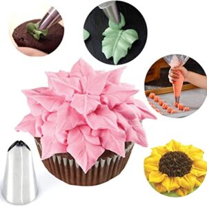 Russian Piping Tips 56 Pcs Cake Decorating Kit, 12 Flower Piping Tips, Leaf Icing Frosting Tips Nozzles Pastry Bags Baking Supplies Kit for Cupcake Cookies Birthday Party Baking Gifts