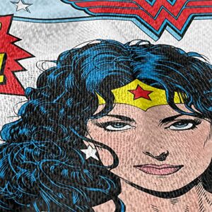 LOGOVISION Wonder Woman Blanket, 50"x60" Comic Cover Woven Tapestry Cotton Blend Fringed Throw