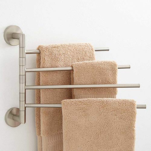 Signature Hardware 353730 Colvin Four Swing Arm Brass Towel Bar