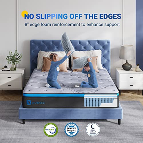 Avenco Full Size Mattress in a Box, 12 Inch Full Hybrid Memory Foam Mattress with Individually Pocket Innerspring for Motion Isolation & Cool Sleep, Pressure Relief, Medium Firm