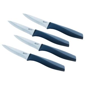 Glad Paring Knife Set, Pack of 4 | Sharp Stainless Steel Blades with Non-Slip Handles | 3.5-Inch Kitchen Knives for Cutting Vegetables and Peeling Fruit,Gray