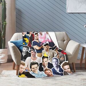 Blanket Chris Pine Soft and Comfortable Warm Fleece Blanket for Sofa, Office Bed car Camp Couch Cozy Plush Throw Blankets Beach Blankets