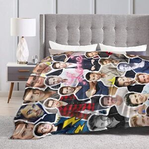 Blanket Chris Pine Soft and Comfortable Warm Fleece Blanket for Sofa, Office Bed car Camp Couch Cozy Plush Throw Blankets Beach Blankets