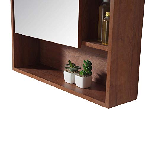 Fine Fixtures Surface Mount 24" Bathroom Medicine Cabinet, Walnut - Left Hand Door