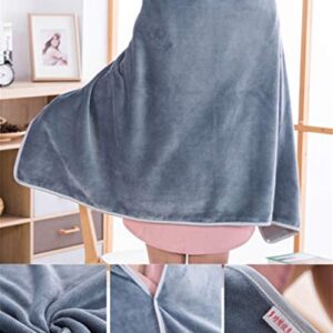 Mvchifay Wearable Blanket Soft Fleece Shawl Button Closure Warm Snuggle Throw for Sofa Snap 27x51inches (Gray-70x130cm)