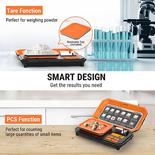 AccuWeight 257 Digital Pocket Scale, 300 g by 0.01 g Precision Gram Scale for Food Ounces and Grams, Small Portable Jewelry Scale with Counting and Calibration Functions for Weed, Powder, and Coffee