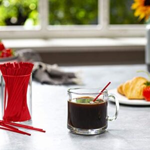 5 Inch Coffee & Cocktail Stirrers/Straws [1000 Count] Disposable Plastic Sip Stir Sticks – Red