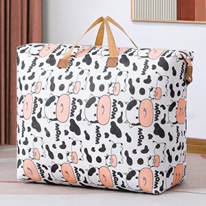 Large Capacity Storage Bag with Handles, Foldable Clothes Storage Bag,Heavy-Duty Storage Tote for Clothes, Moving Supplies (Extra Large)