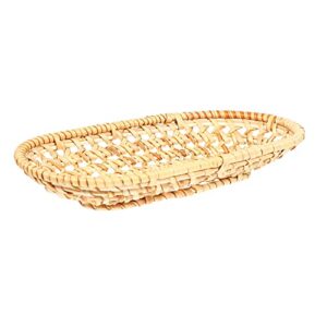 holibanna rattan woven storage tray guest towel tray napkin holder sundries basket tabletop organizer for vanity bathroom tea table